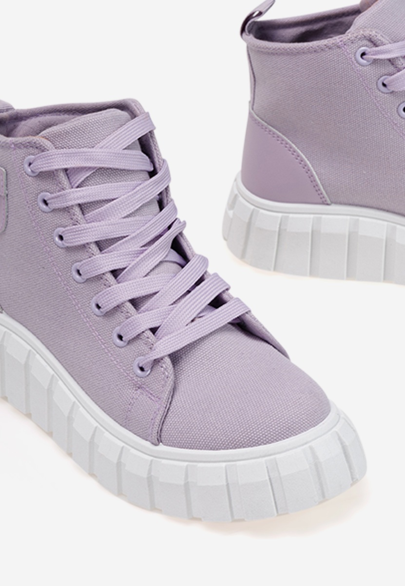 Tenisi cu talpa inalta Loriano mov - Zapatos