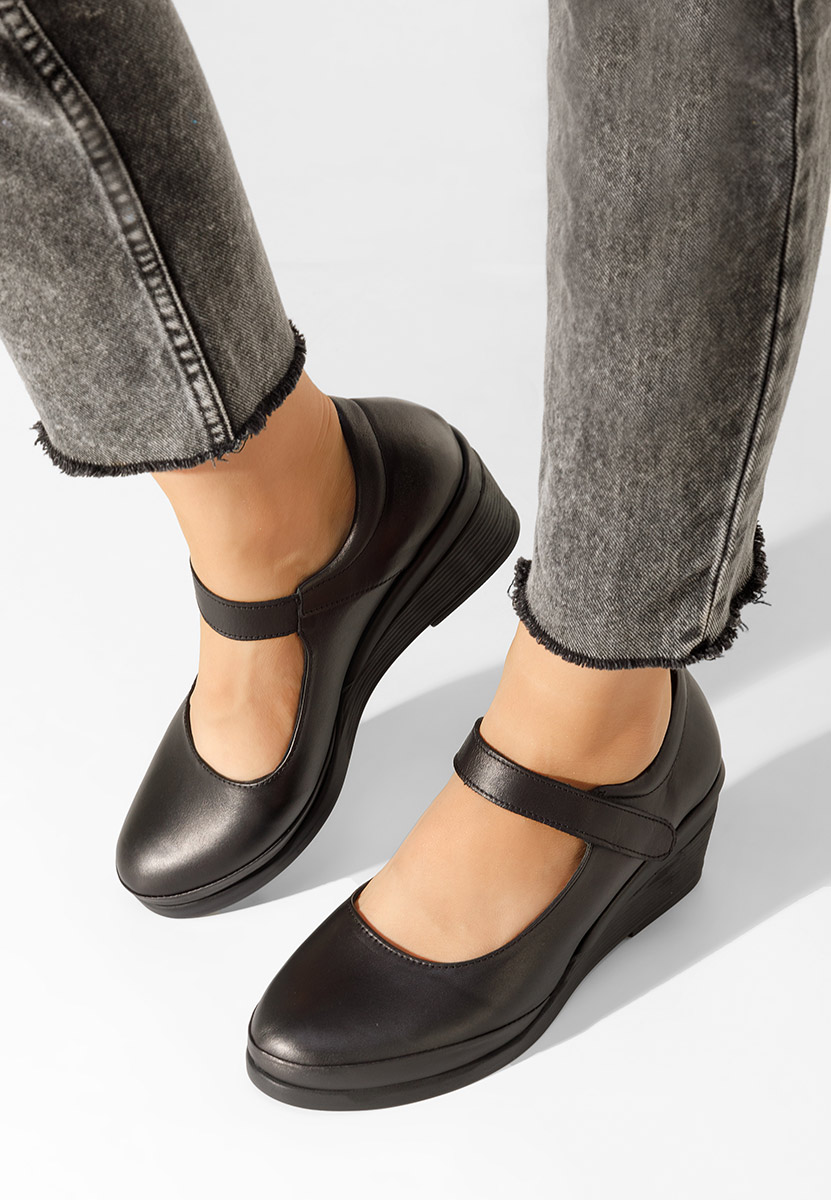 Pantofi cu platforma Medina negri - Zapatos