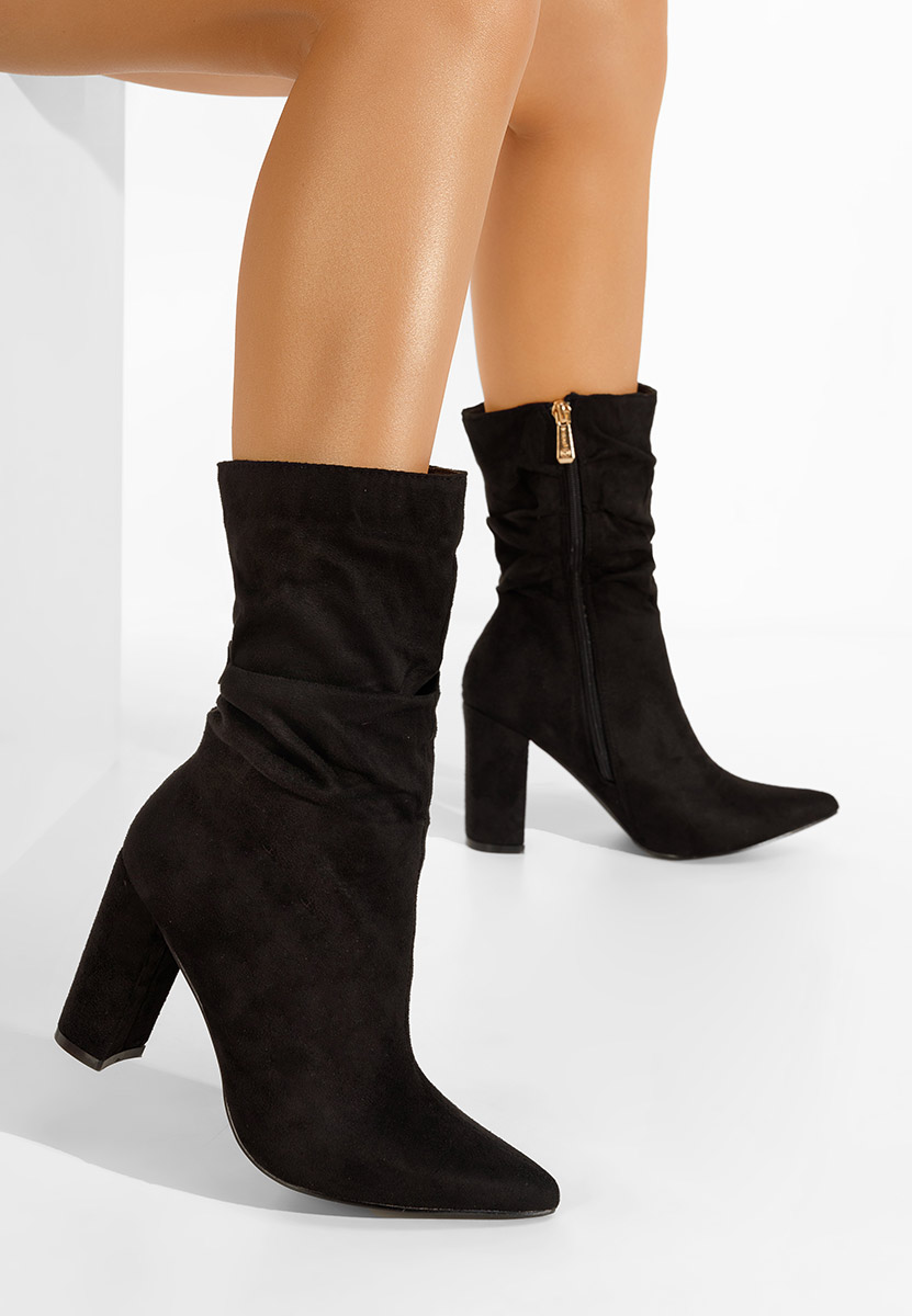 Botine dama cu toc Venta V3 negre - Zapatos