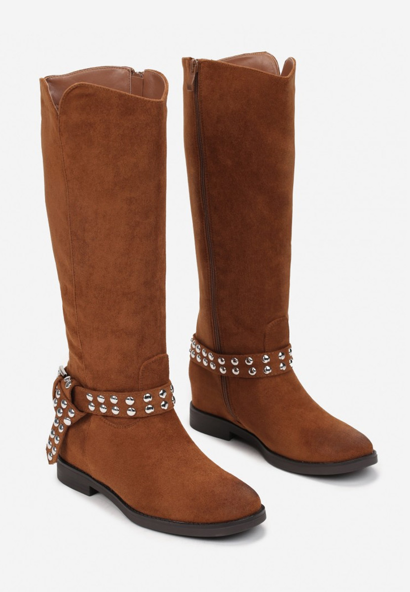 Cizme cu platforma ascunsa camel Aguasia - Zapatos