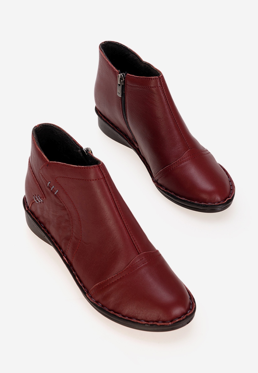 Ghete dama piele grena Ganelia - Zapatos