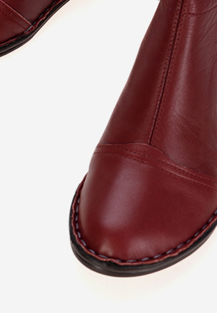 Ghete dama piele grena Ganelia - Zapatos