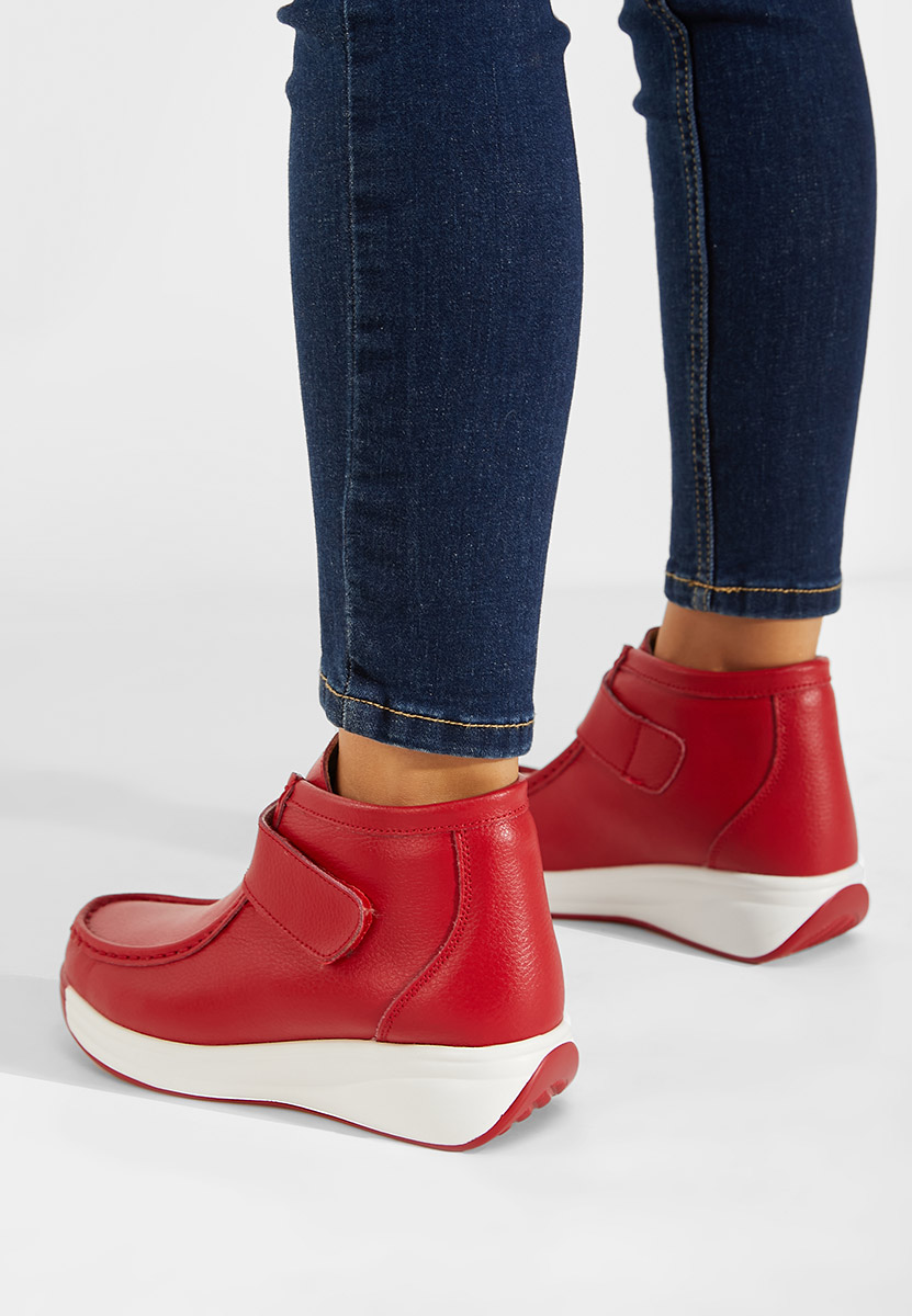 Ghete dama piele rosii Ragusa - Zapatos