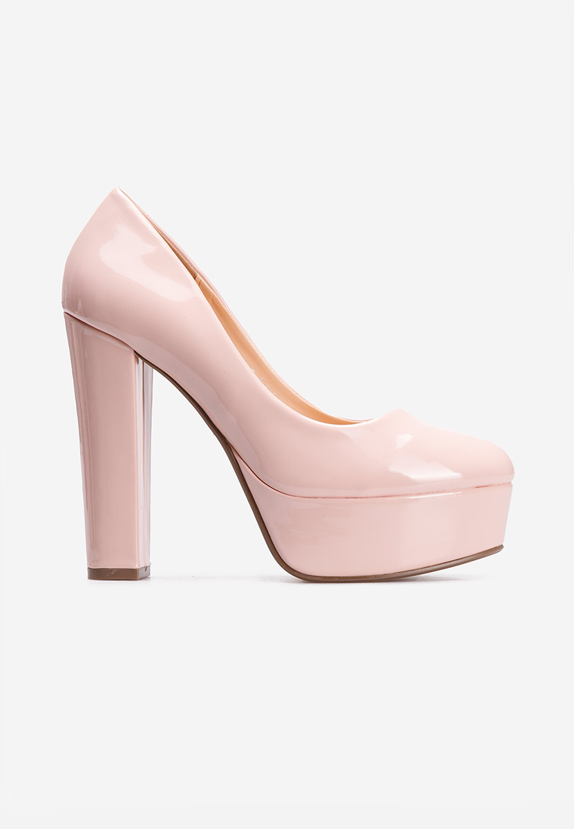 Pantofi cu toc gros si platforma roz Freila - Zapatos