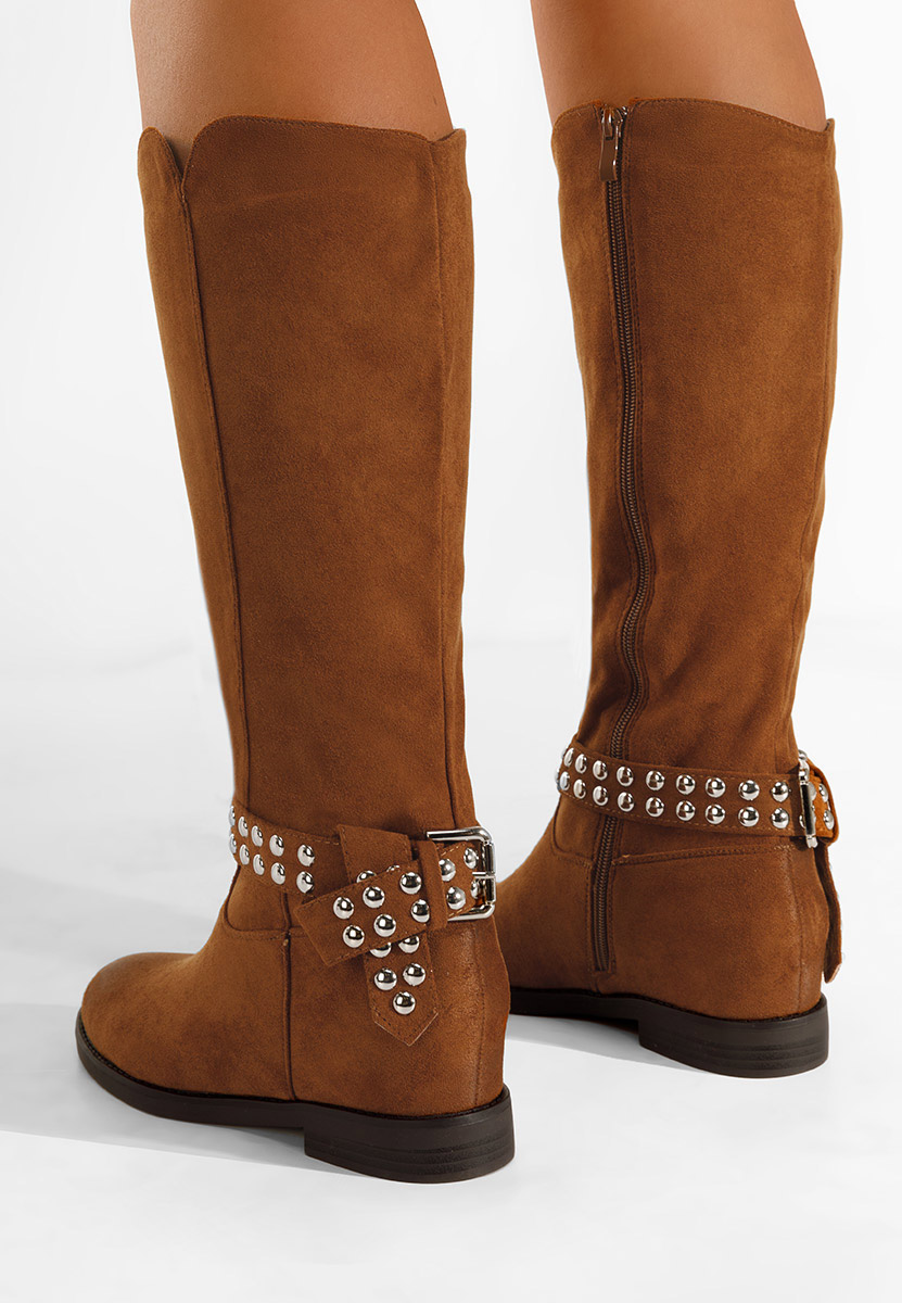 Cizme cu platforma ascunsa camel Aguasia - Zapatos