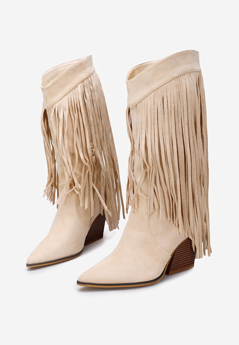 Cizme cowboy dama bej Cartaxa - Zapatos