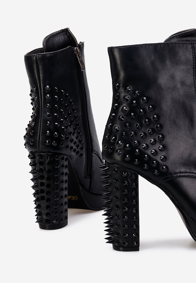 Botine cu toc gros negre Tosinia - Zapatos