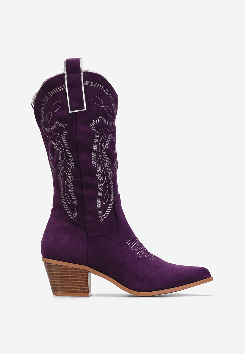 Cizme cowboy dama mov Texina - Zapatos