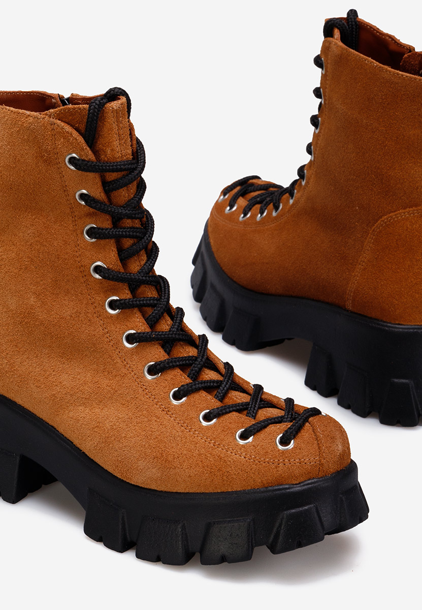 Bocanci dama piele camel Suneca V2 - Zapatos