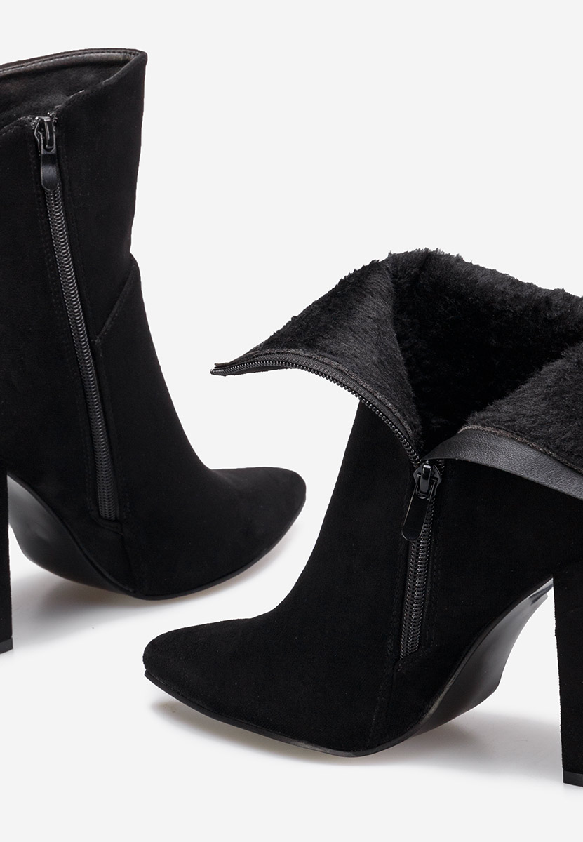 Botine cu toc gros negre Calvia - Zapatos