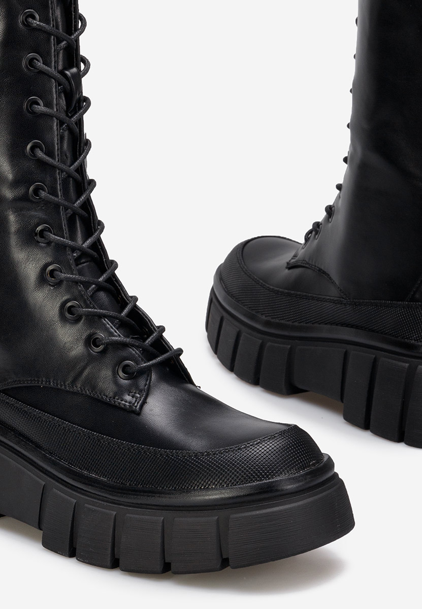 Bocanci cu platforma negri Catama - Zapatos