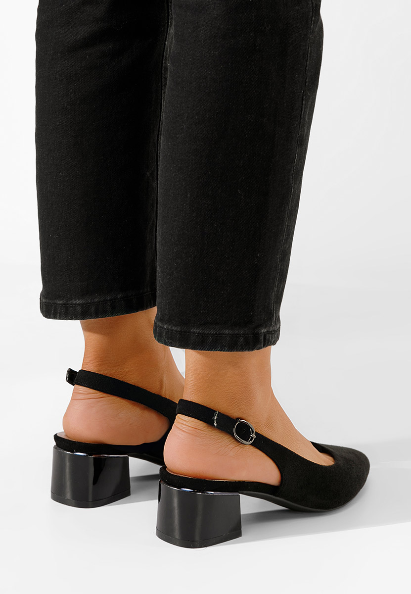 Pantofi slingback Derma V2 negri - Zapatos