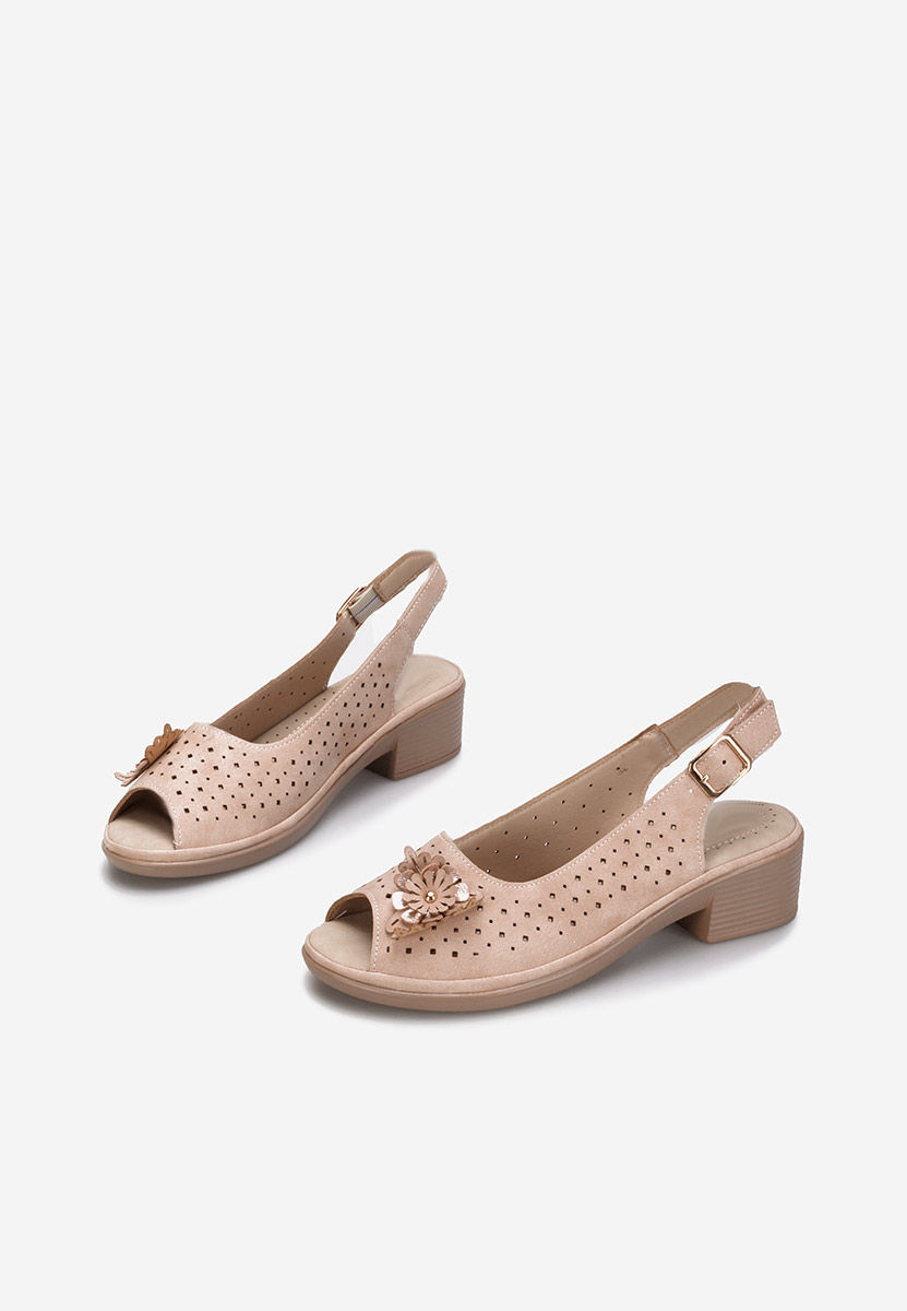 Sandale cu toc mic Salemia roz - Zapatos