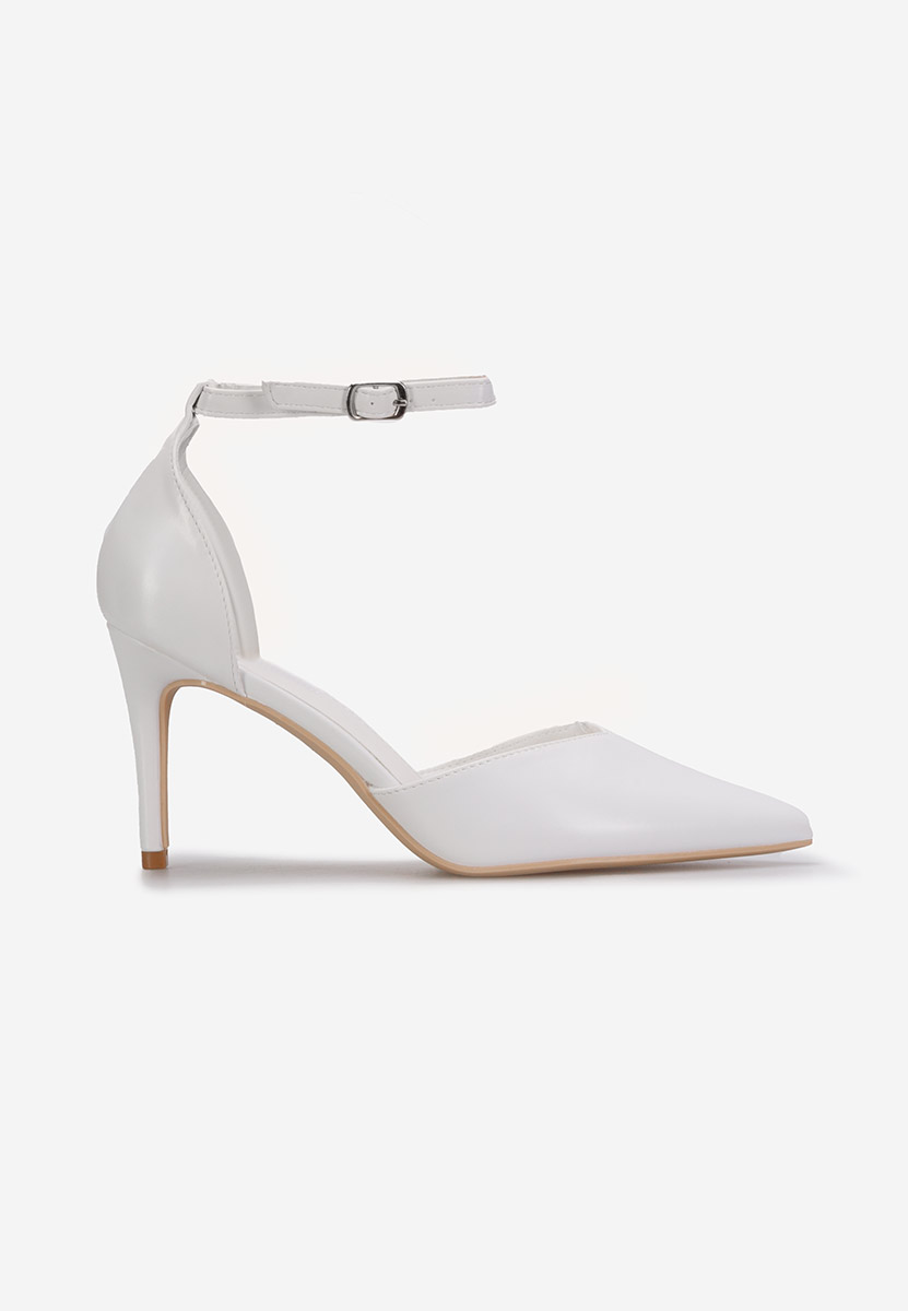 Pantofi cu toc stiletto Sevyna albi - Zapatos