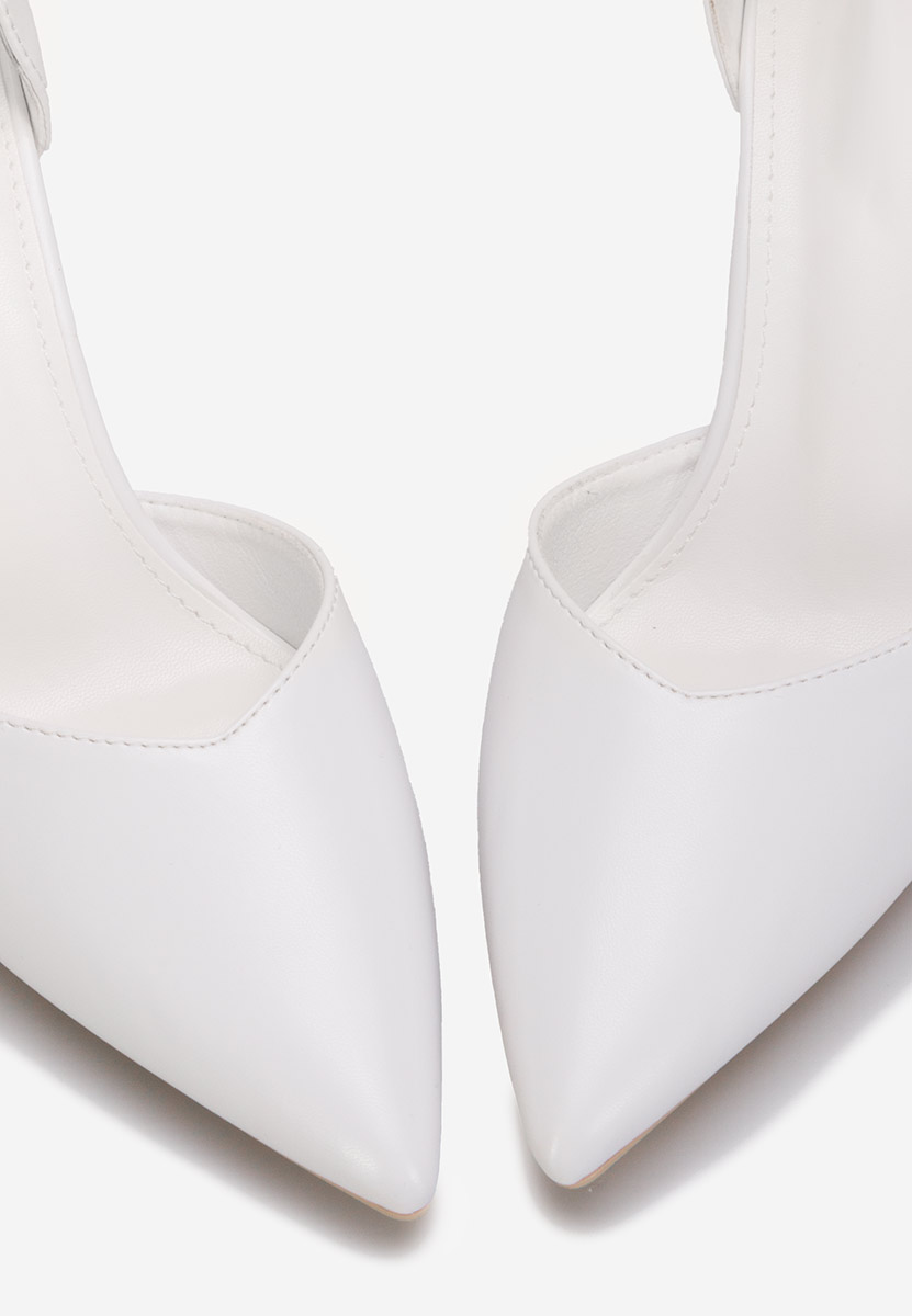 Pantofi cu toc stiletto Sevyna albi - Zapatos