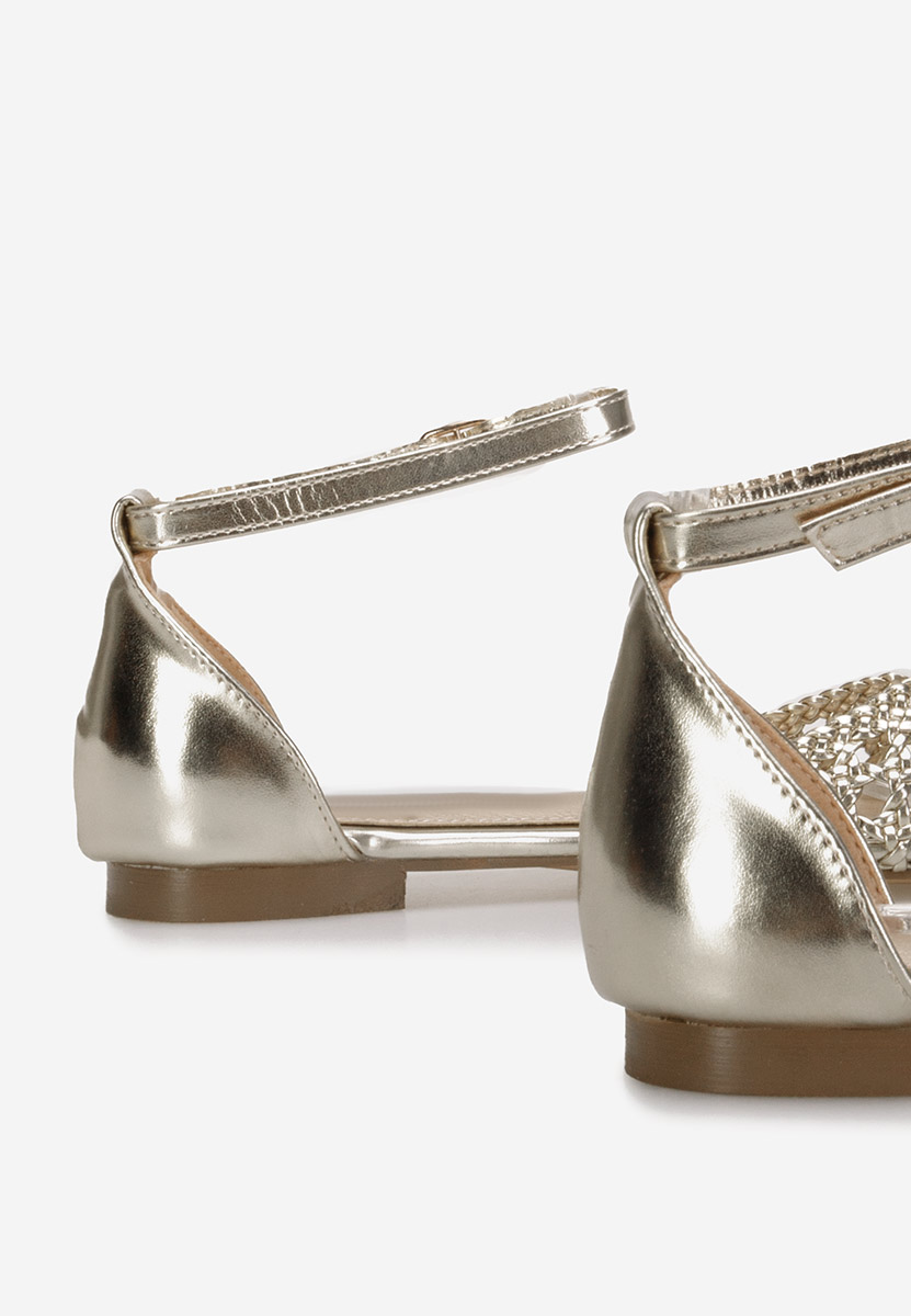 Sandale elegante fara toc Slore aurii - Zapatos