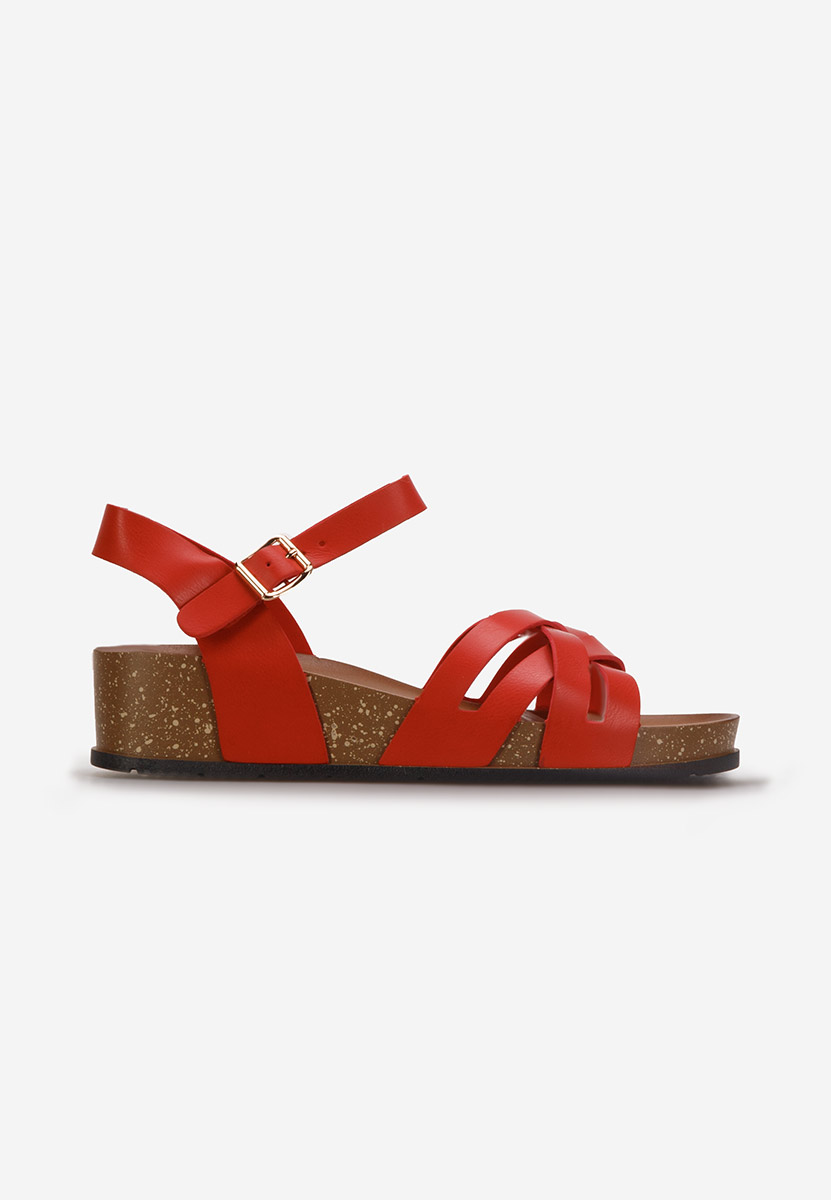 Sandale cu platforma Efita rosii - Zapatos