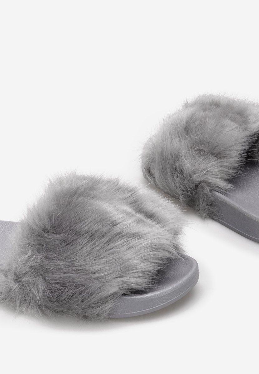 Papuci cu blanita Erwina gri - Zapatos