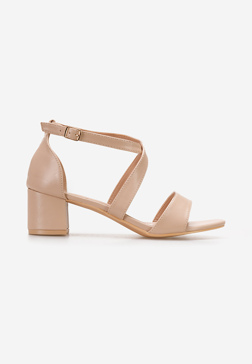 Sandale cu toc gros Kolina bej - Zapatos