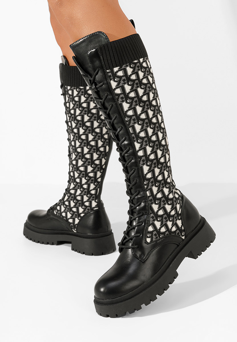 Bocanci inalti dama negri Caberra V2 - Zapatos