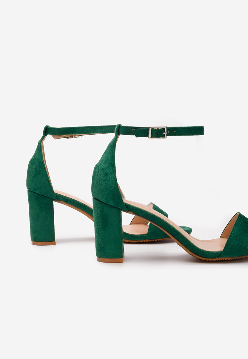 Sandale Cu Toc Gros Dulinia Verzi Zapatos